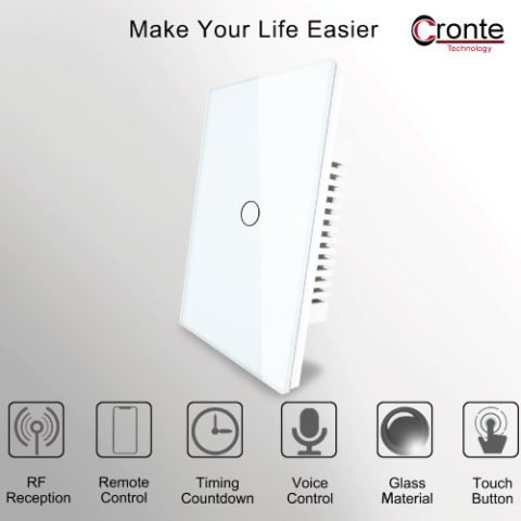 INTERRUPTOR DE LUZ 1CH WIFI DOMOTICA SMART MAADOK MAA-SWITCH1 | Cronte Technology